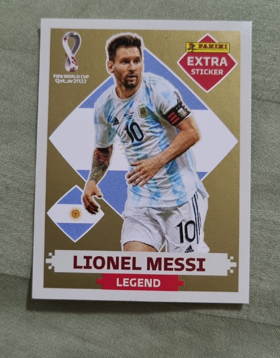 Figurinha Extra Sticker Lionel Messi Legend Gold Ouro Fifa World Cup ...
