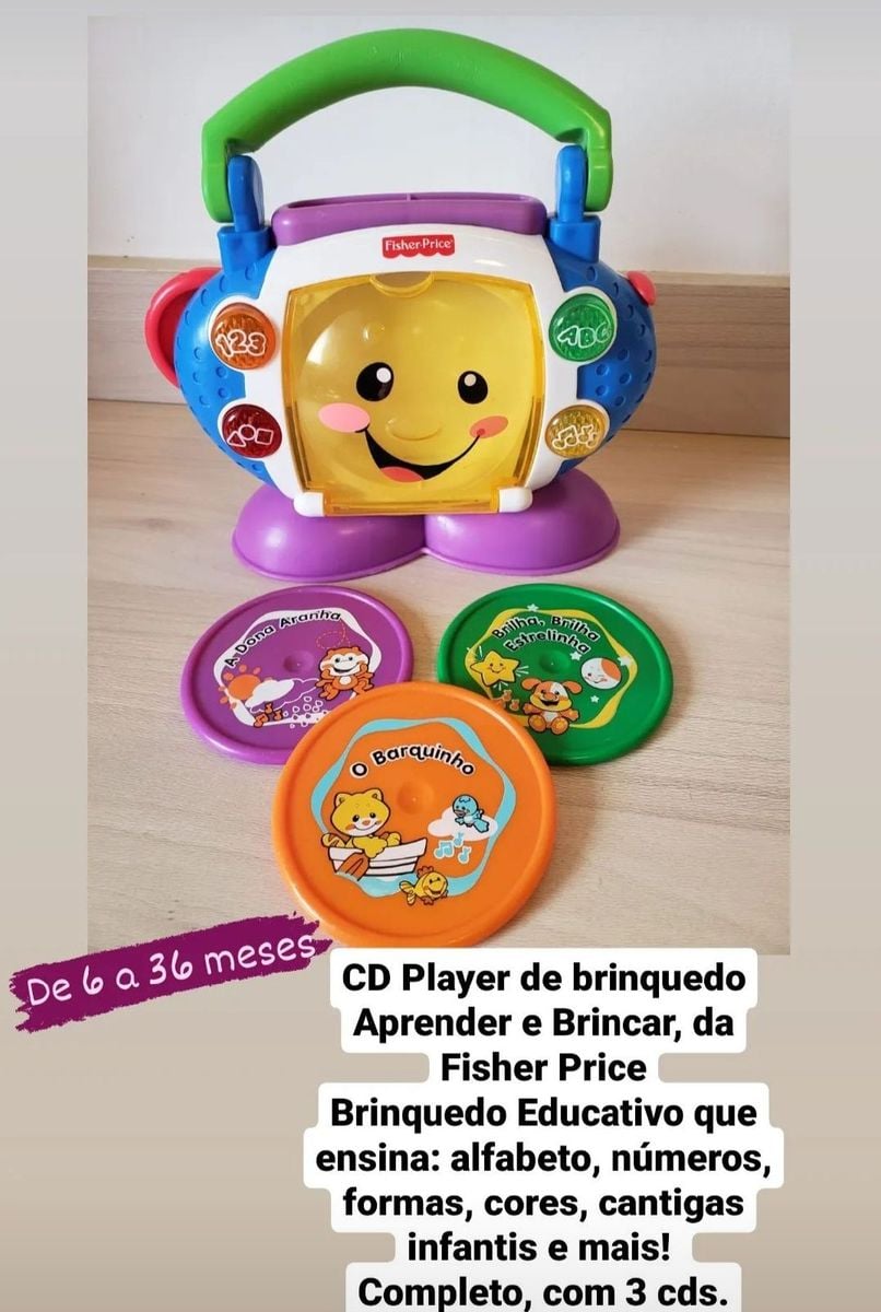 Fisher Price Cd Player Indicado de 6 a 36 Meses | Brinquedo para Bebês ...