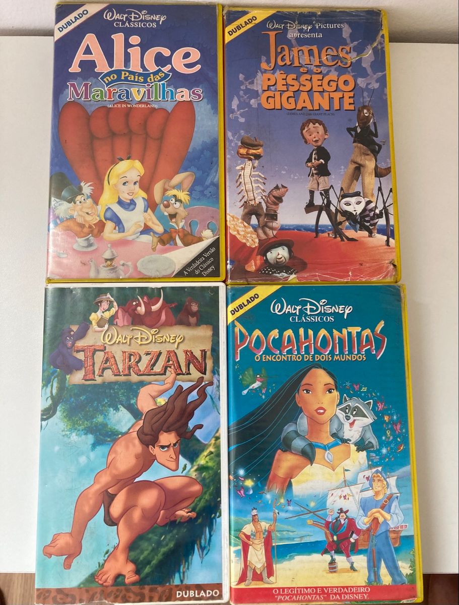 Fitas James e O Pêssego Gigante, Tarzan, Pocahontas e Alice No País Das ...