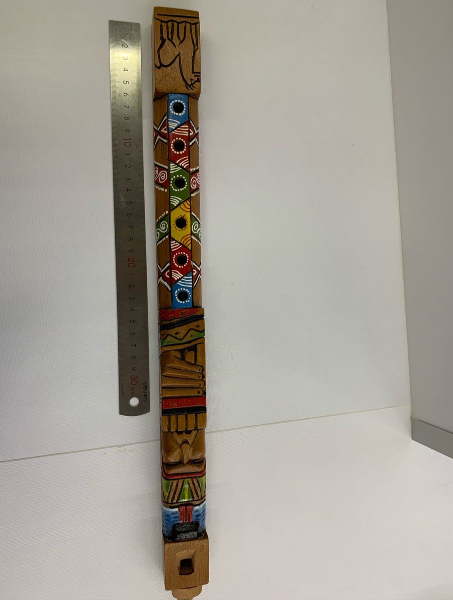 Flauta Tarka Indígena Artesanal 55cm | Item de Decoração Artesanal ...