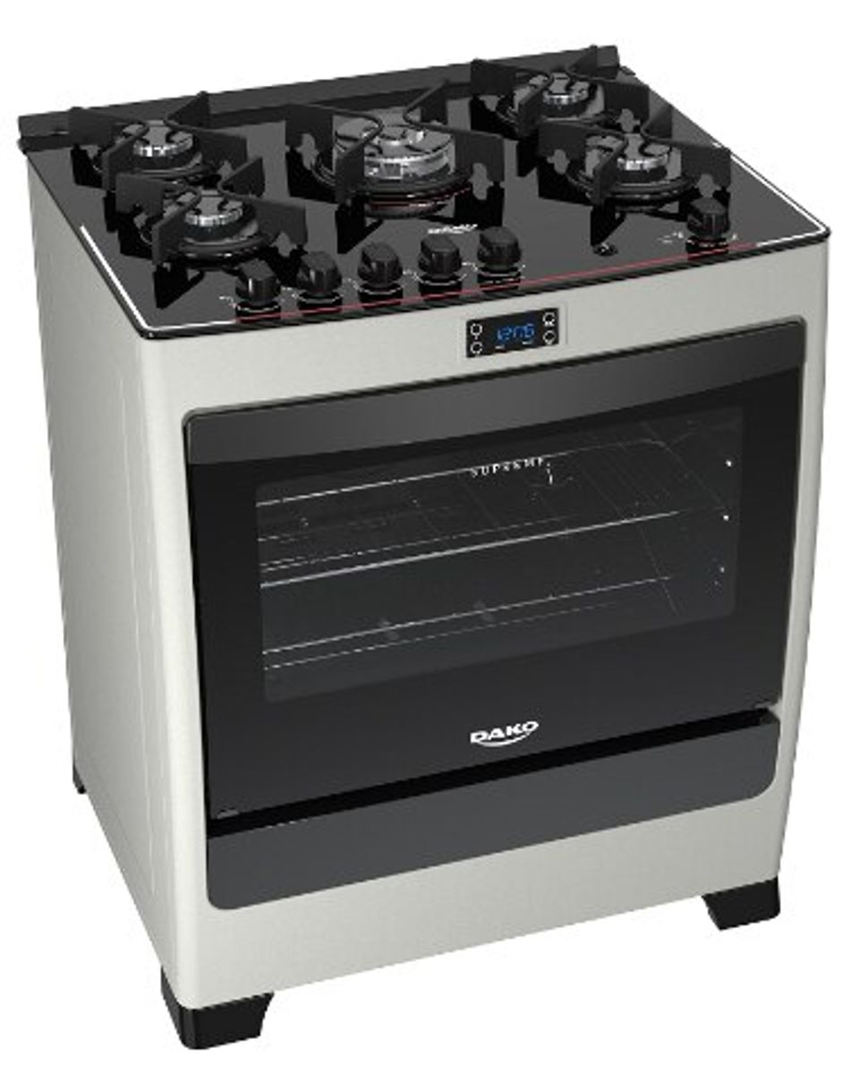 Fogão Dako 5 Bocas Supreme Timer Glass Acendimento Automático-titanium ...