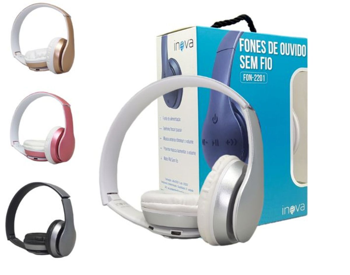 Fone Inova Bluetooth Alcance de 10 Metros (sem Obstáculos) Diâmetro do Driver 40mm Tempo de ...