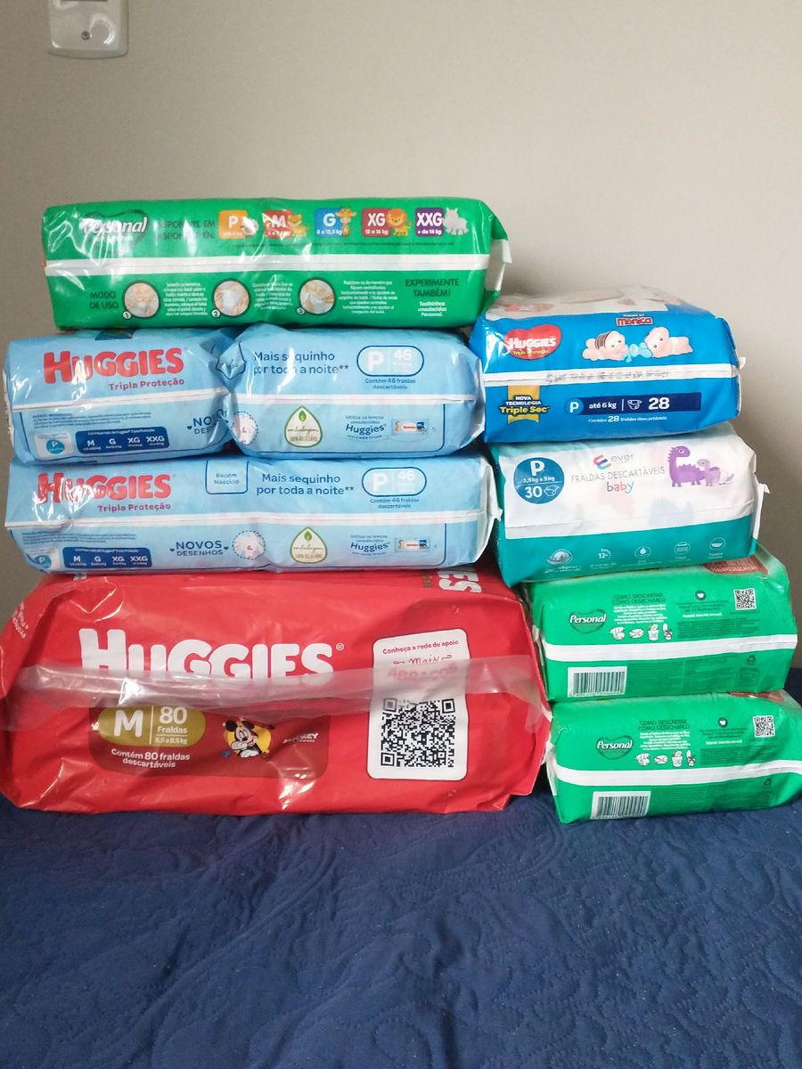 Fraldas Infantis Descartáveis - Tamanhos P e M | Item Infantil Fraldas ...