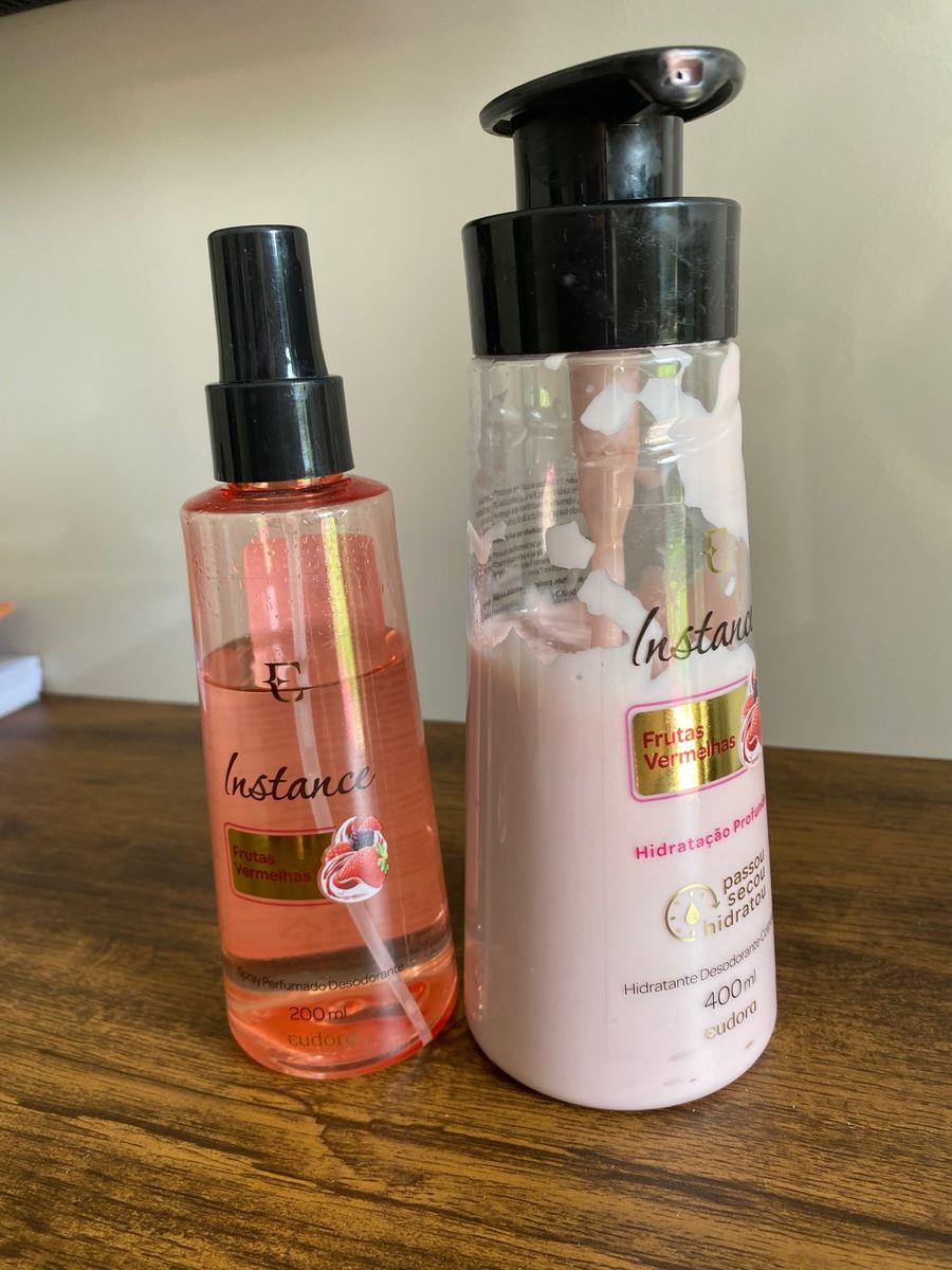 Frutas Vermelhas Eudora Instance, Body Splash e Hidratante | Cosmético ...