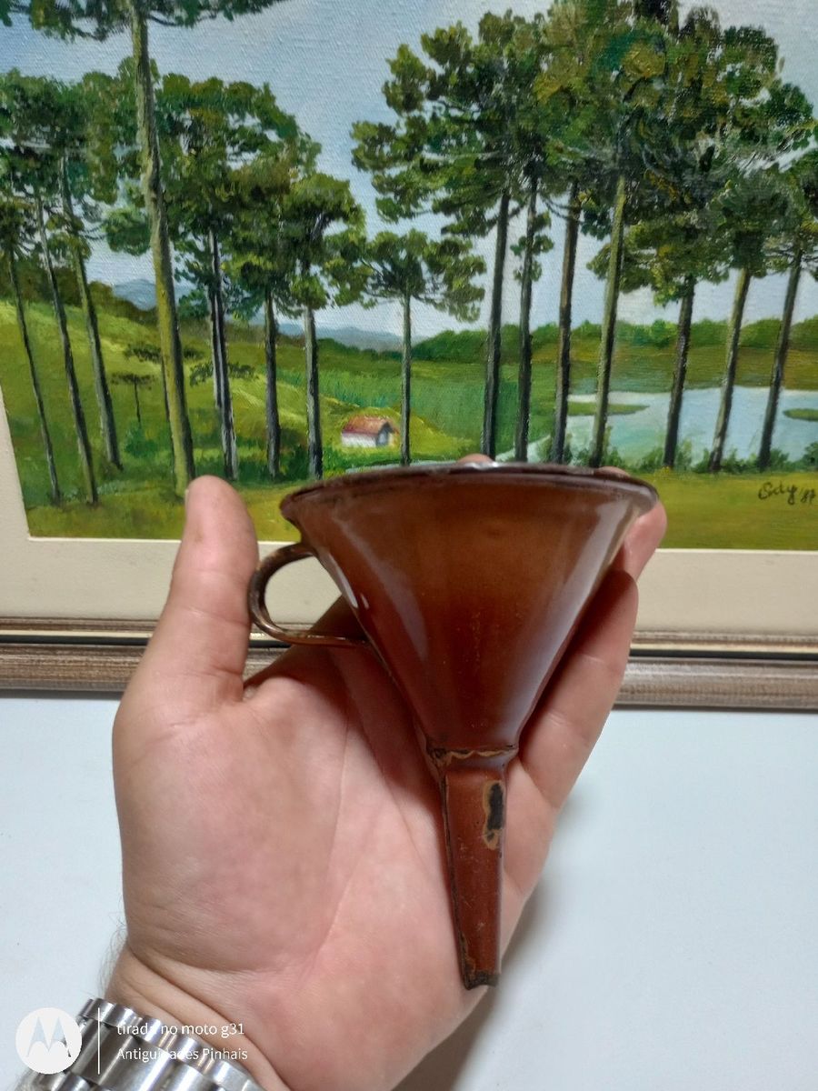 Funil Antigo de Ferro Esmeltado | Produto Vintage e Retro Usado ...