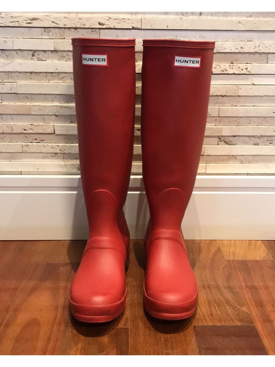 Galocha Alta Hunter Vermelha | Bota Feminina Hunter Usado 30482759 | enjoei