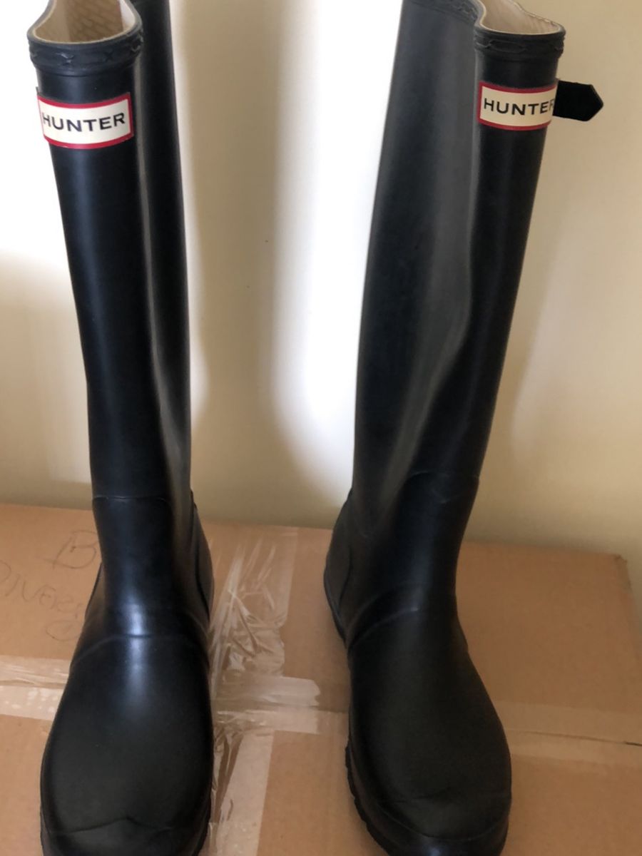 Galocha Preta Hunter Tam 9 Americano | Bota Feminina Hunter Usado ...