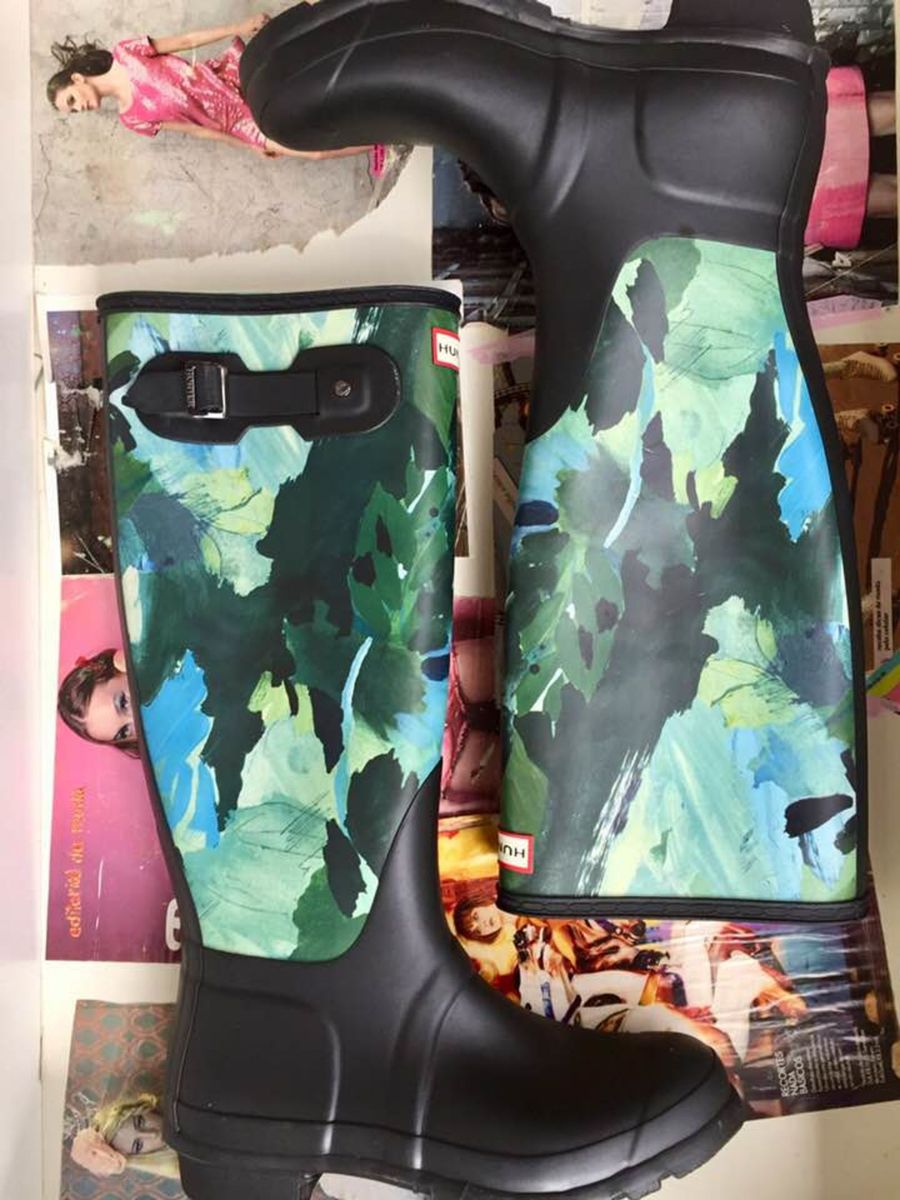 Galochas Hunter Estampa Exclusiva | Bota Feminina Hunter Usado 26973241 ...