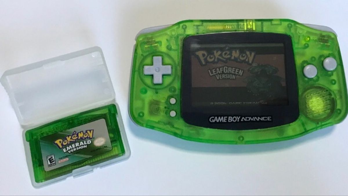 Game Boy Advance Crystal Green + 5 Cartuchos Pokémon | Console de ...
