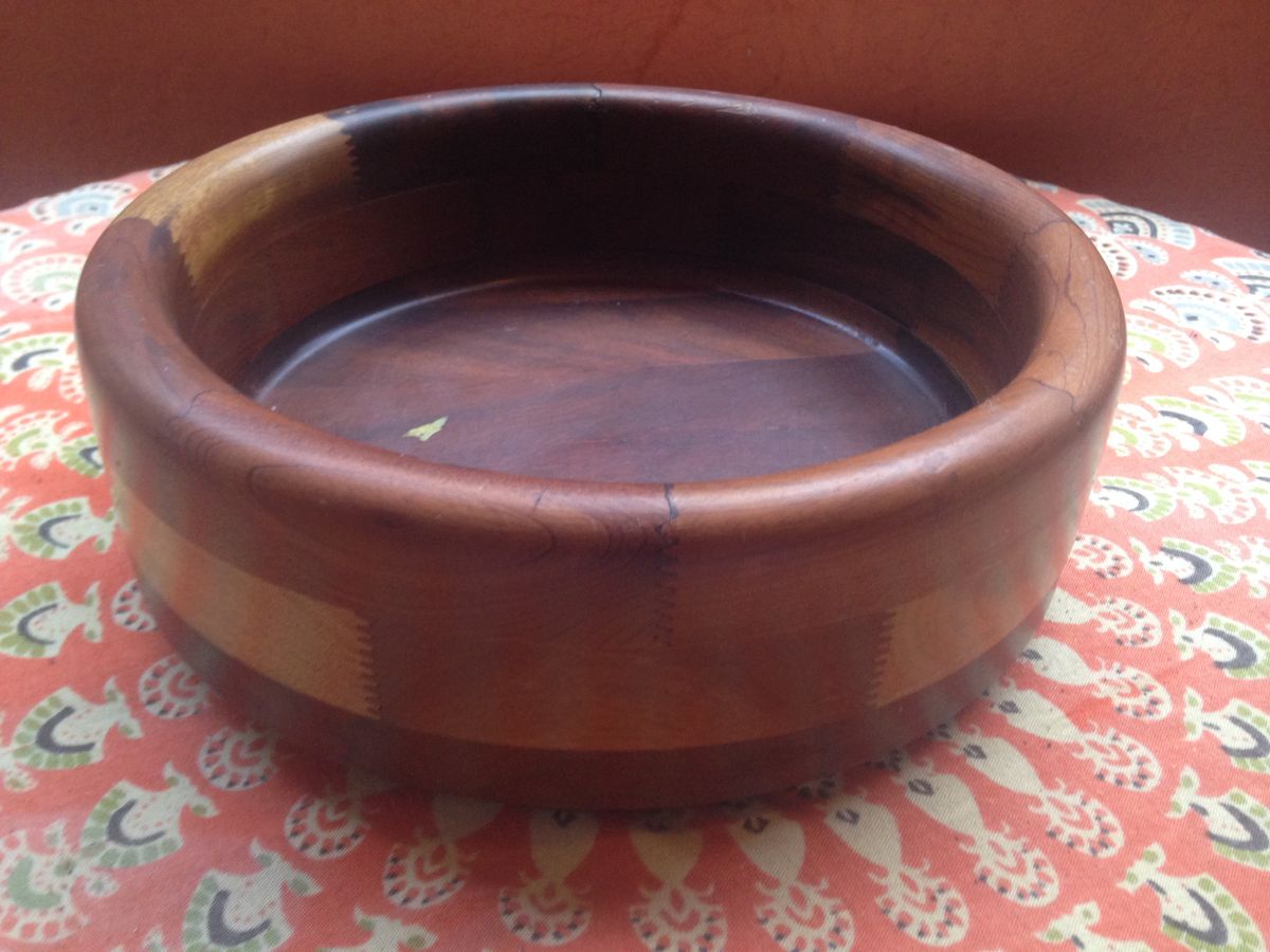 Gamela Redonda de Madeira Maciça | Item de Decoração Usado 72246816 ...