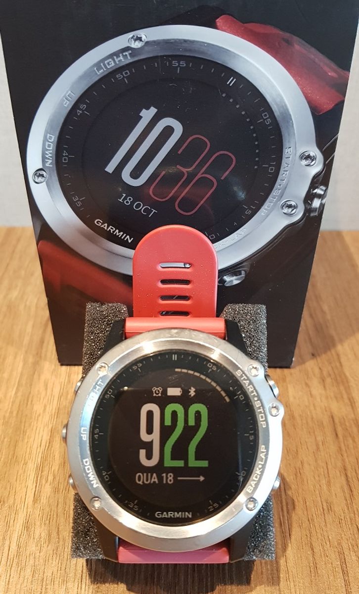 Garmin Fênix 3 com Cinta Zerada, 4 Pulseiras Extras e Caixa | Relógio ...
