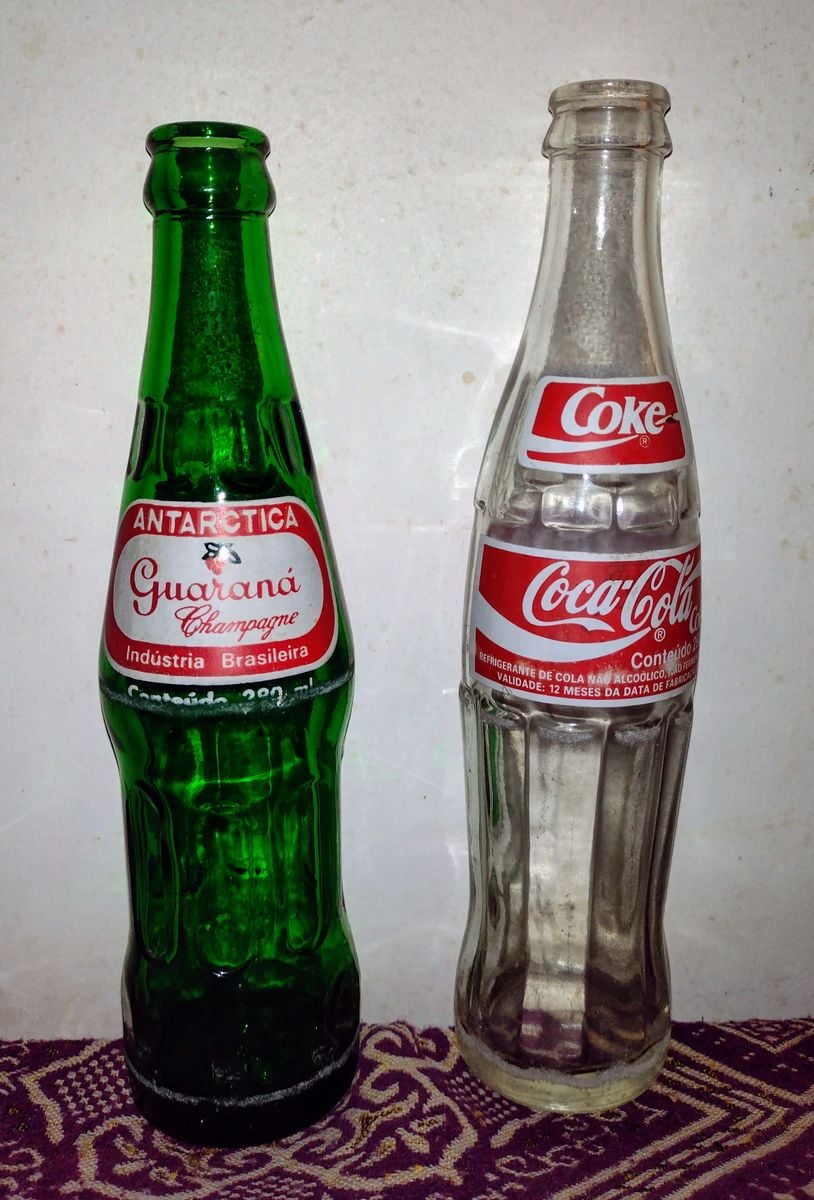 Garrafa de Coca Cola de Vidro Antiga Coke 1992 + 1 de Guaraná Antártica ...