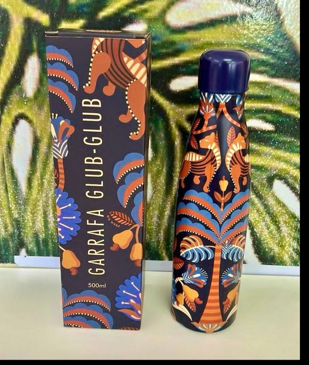 Garrafinha Farm Garrafa Térmica Glub Estampada Selva Gráfica 500ml ...
