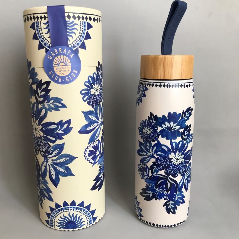 Garrafinha Nova Lacrada Termica Farm Azulejo Garrafa Glub Glub 500ml ...