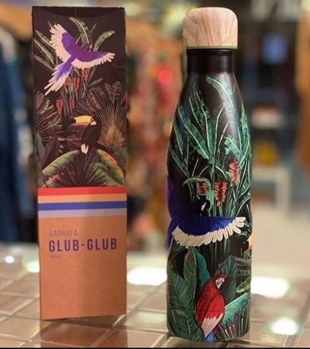Garrafinha Térmica Farm 500ml Aço Inoxidável Garrafa Tucano Floresta ...