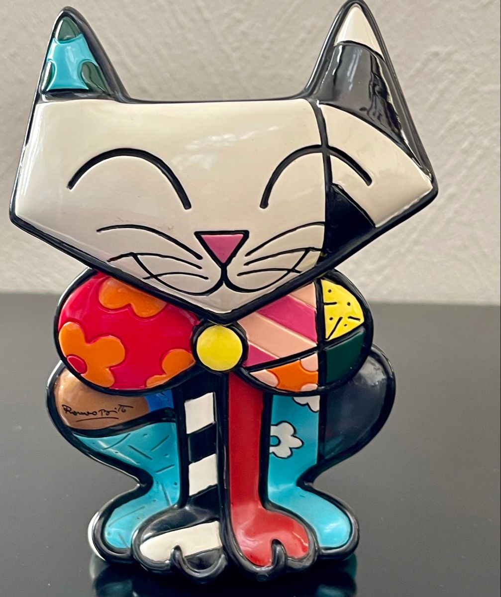 Gato Sam Romero Brito Peça Original | Item de Decoração Romero Brito ...