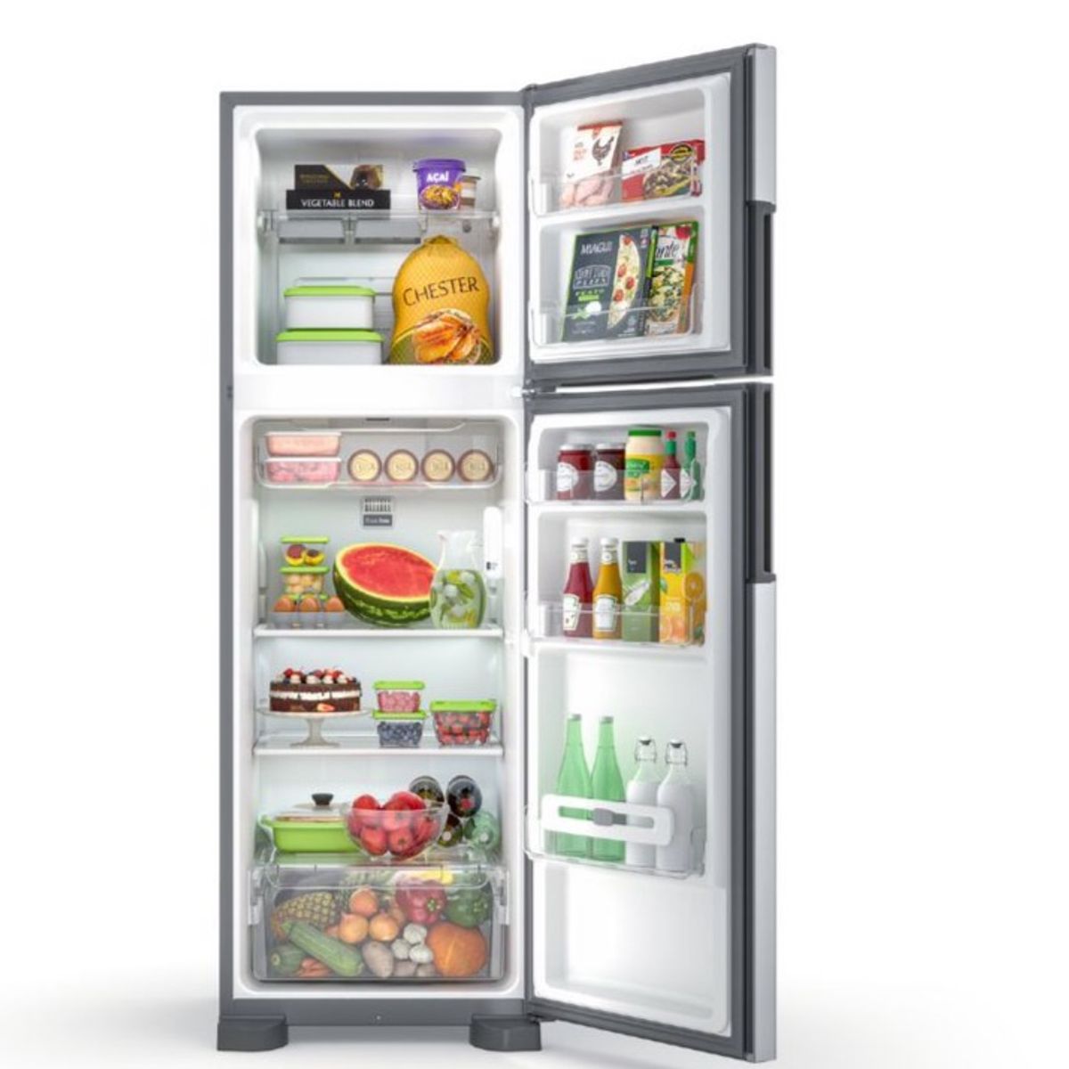 Geladeira Consul Frost Free Duplex 386 Litros com Altura Flex Cor Inox ...