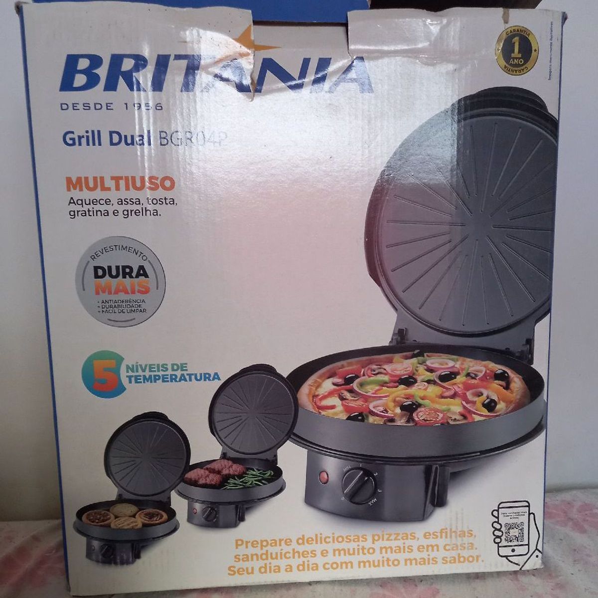 Grill Dual Multiuso (aquece, Assa, Tosta, Gratina e Grelha) Britania ...