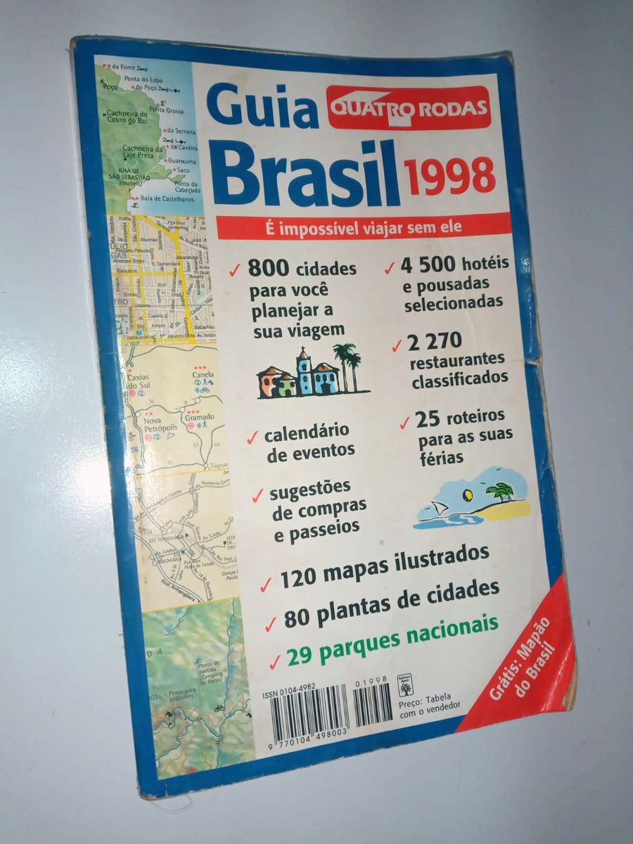Guia Quatro Rodas Brasil 1998 | Livro Editora Abril Usado 75711348 | enjoei