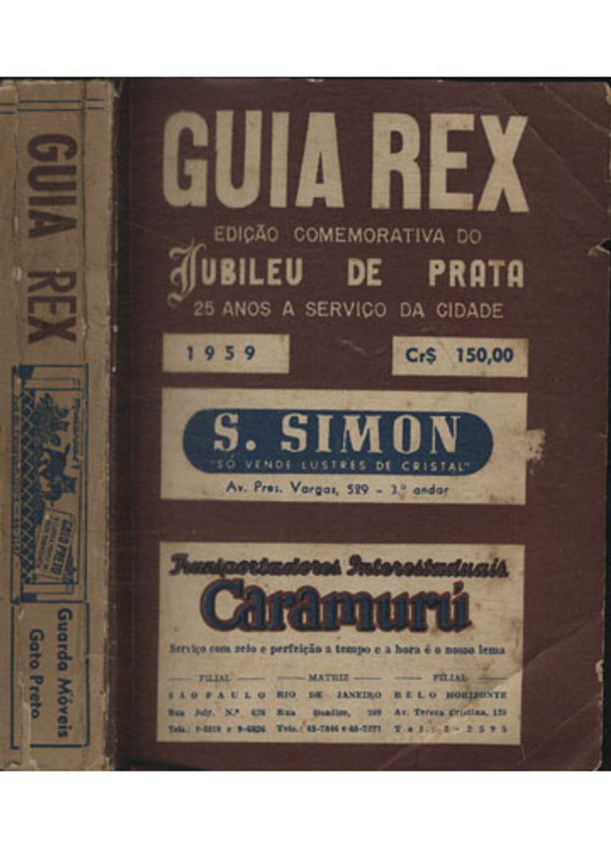 Guia Rex - 1959 - com Mapa Edição Comemorativa do Jubileu de Prata 25 ...