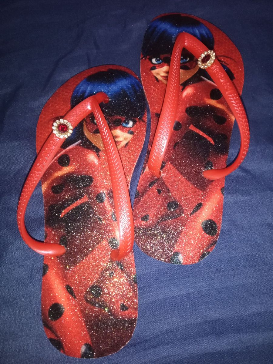 Havaianas Customizada Ladybug | Calçado Infantil para Meninas Havaianas ...