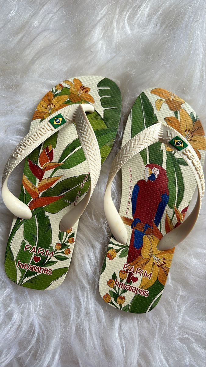 Havaianas Farm De Bandeira Do Brasil Rasteira Feminina Havaianas