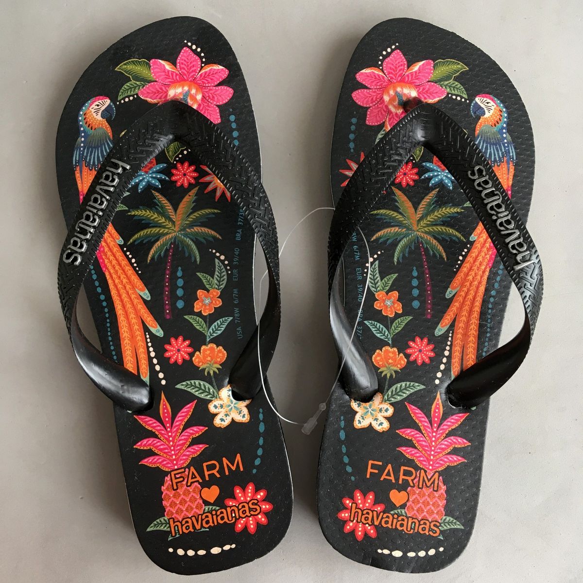 Havaianas Farm Samba Das Araras Nova Chinelo | Rasteira Feminina Farm ...