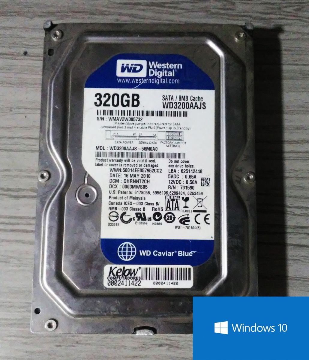 Hd 320g Western Digital com Windows 10 + Pacote Office + Google Chrome ...