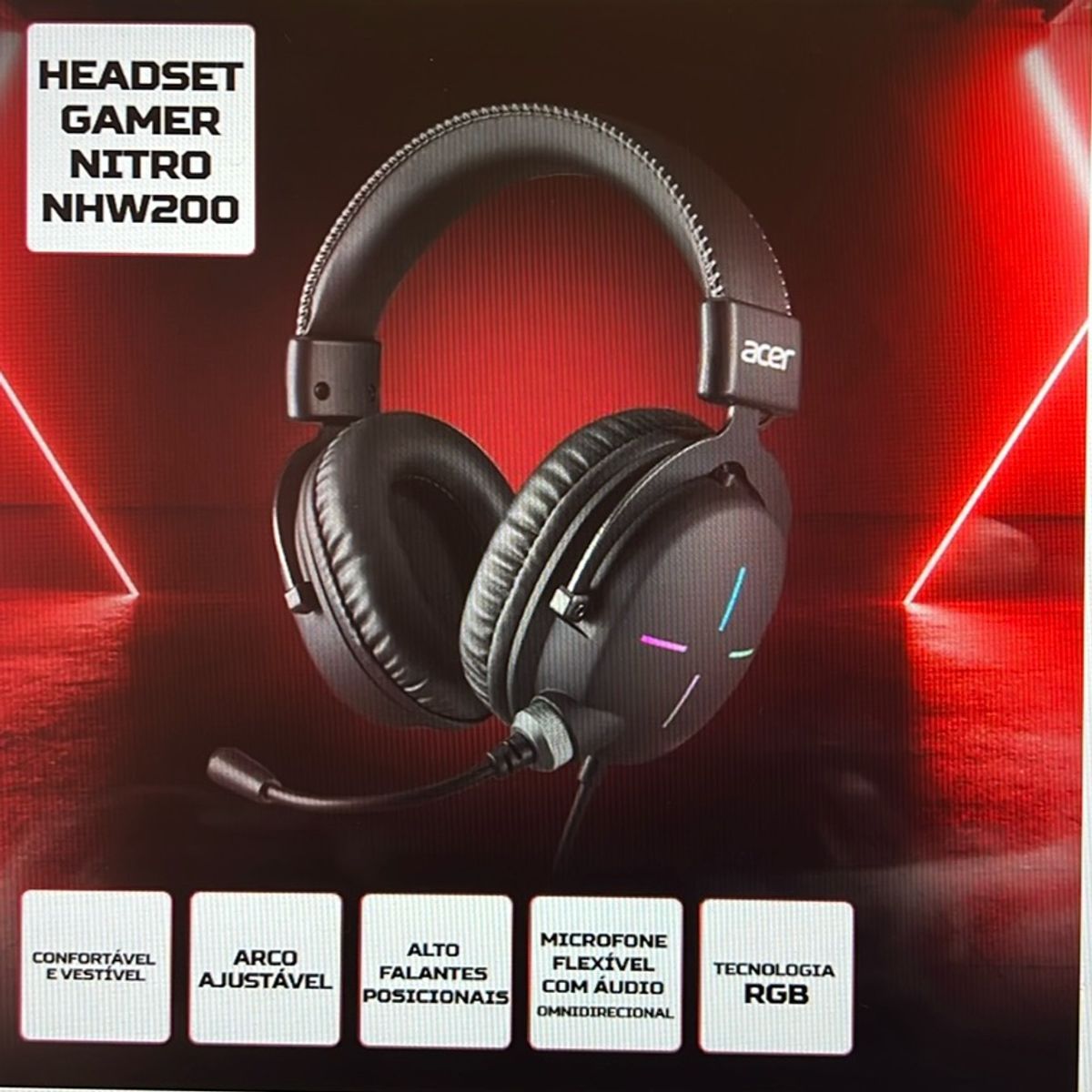 Headset Gamer Nitro Nhw200 Gen 2 | Acessório p/ Videogame Acer Nitro ...