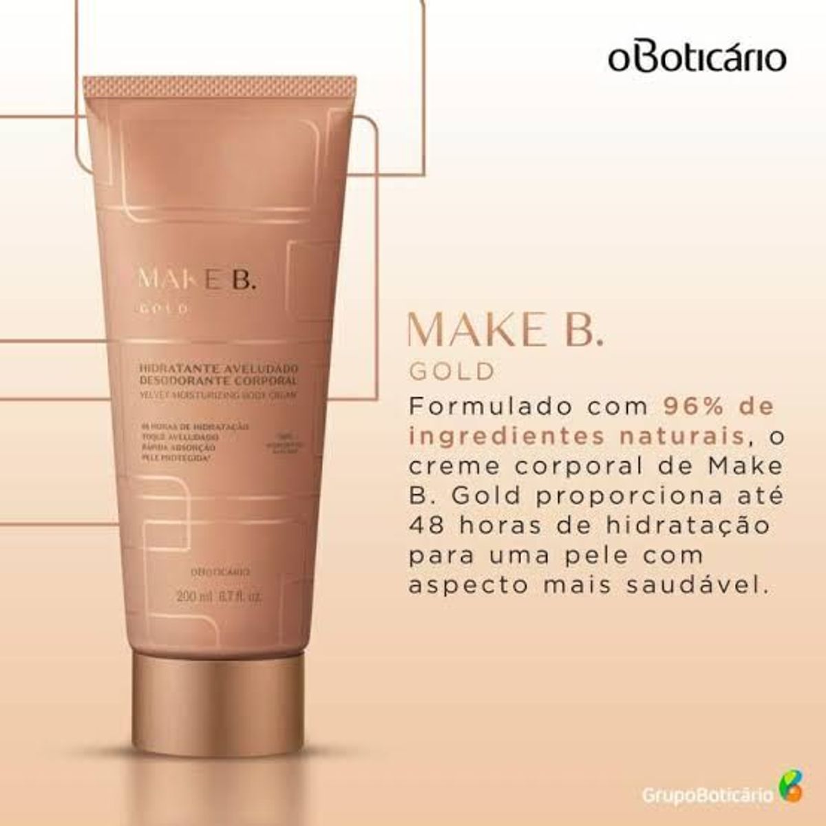 Hidratante Aveludado Desodorante Corporal Make B. Gold 200ml | Cosmético Feminino O Boticario ...