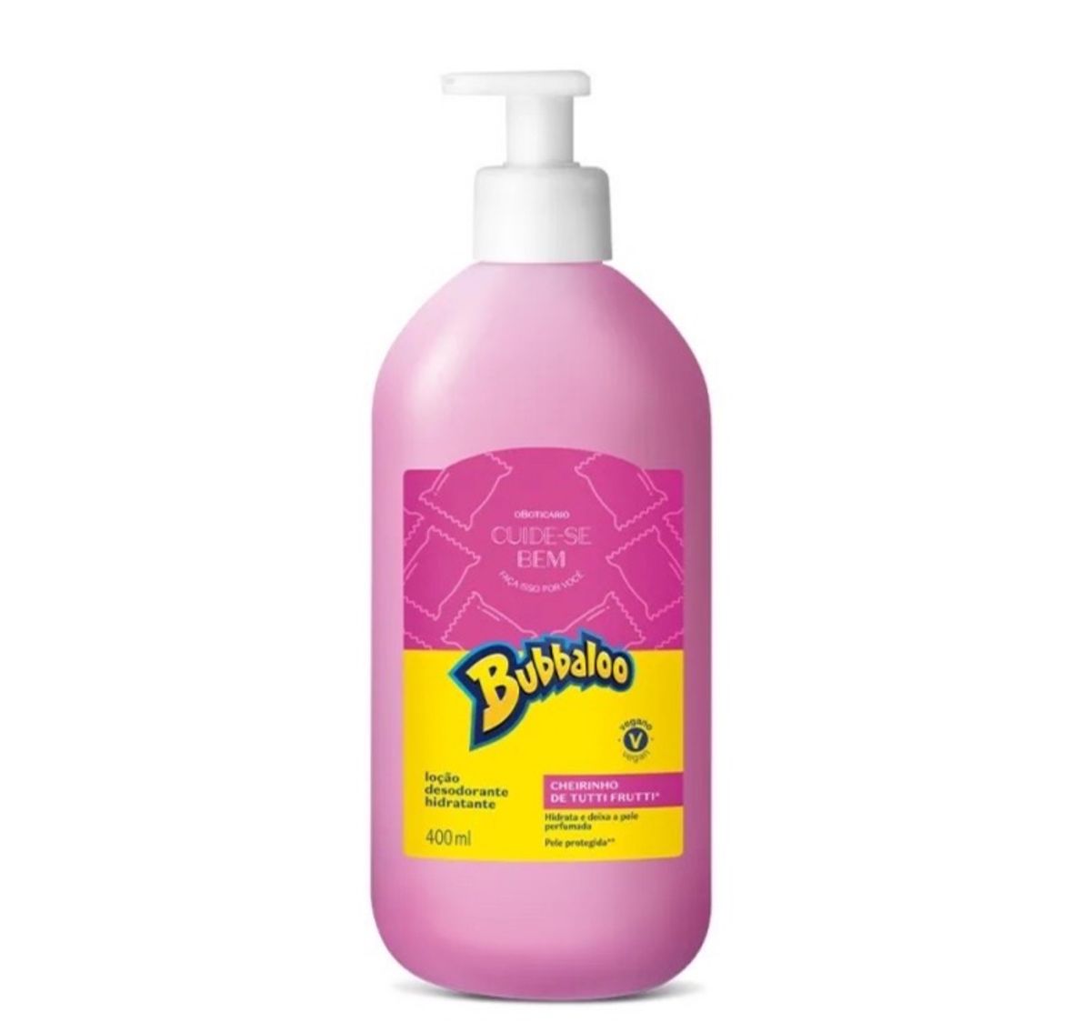Loção Desodorante Hidratante Bubaloo O Boticário 400ml Babaloo Morango Cosmético Feminino O