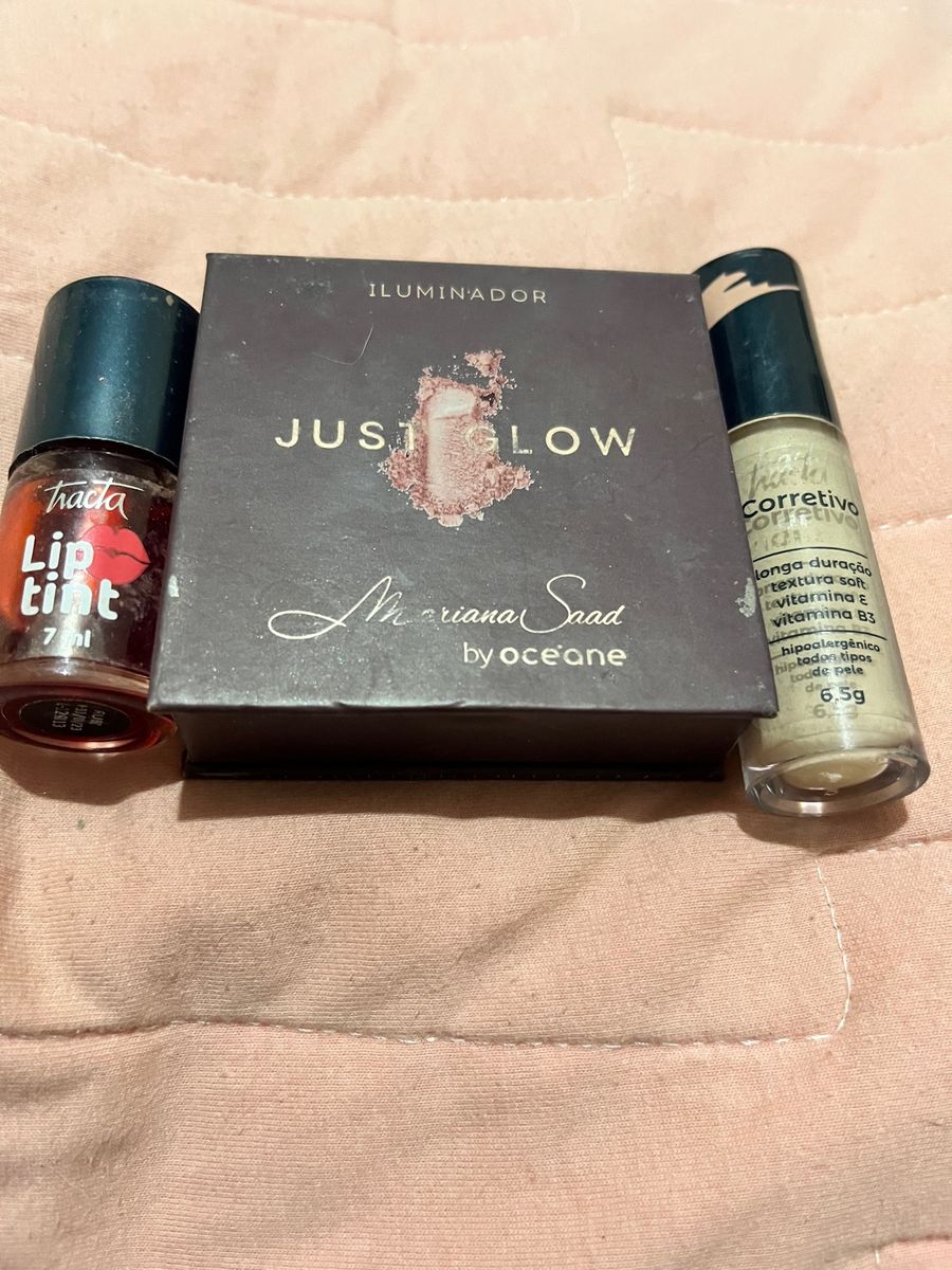 Iluminador Just Glow Mari Saad Cor Bouquet. Lip Tint e Corretivo Tracta | Maquiagem Feminina ...