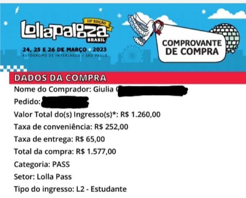 Ingresso Lollapalooza 2023 (lolla Pass) | Item de Música Lollapalooza ...