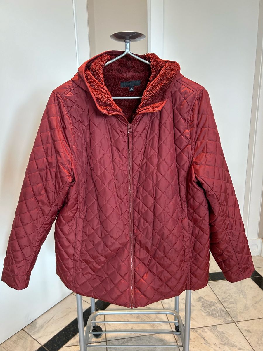 Japona Casaco Forrado com Pele Bordô da Marca Japonesa Uniqlo | Casaco ...