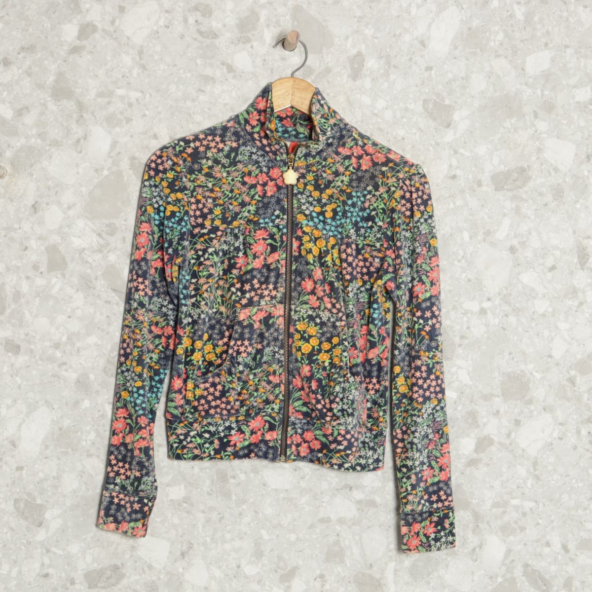 Jaqueta Azul Floral Farm | Casaco Feminino Farm Usado 108310460 | enjoei