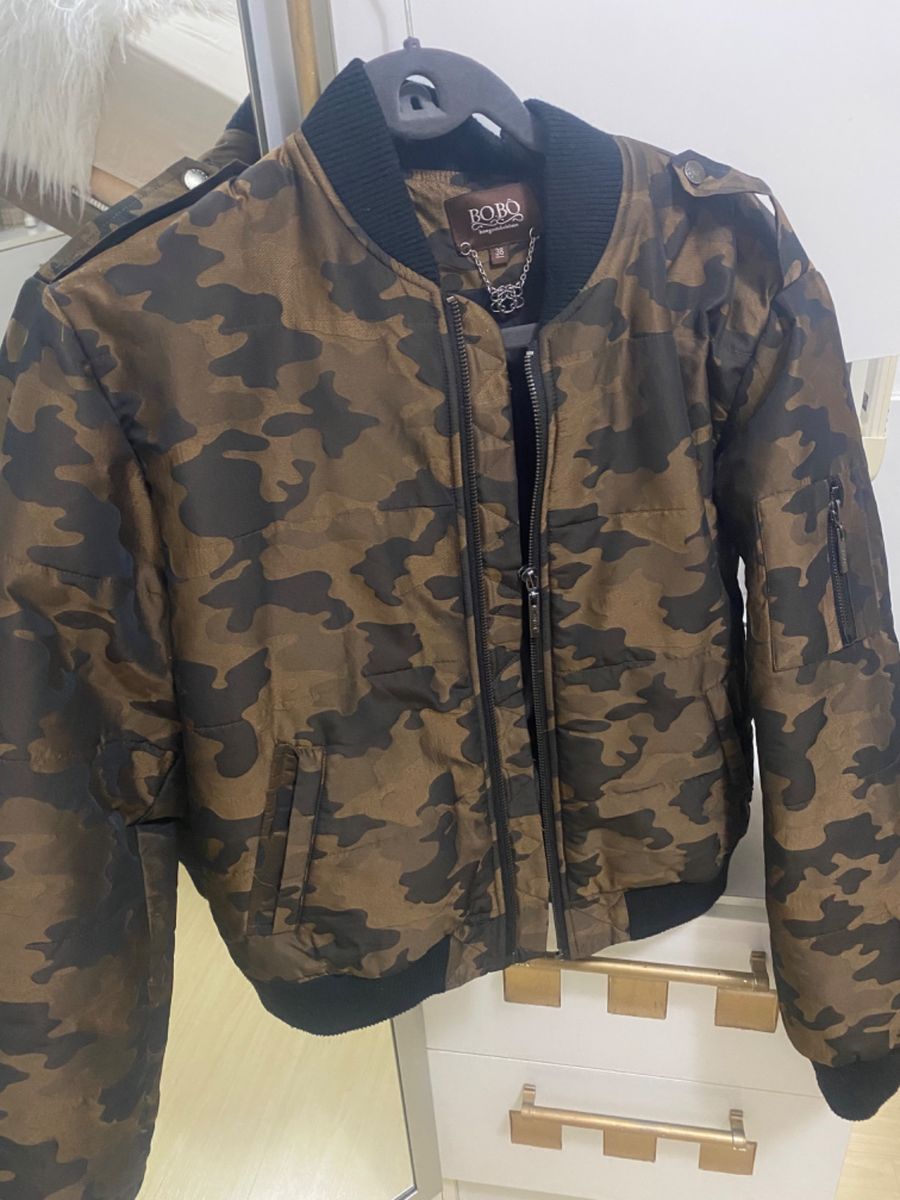 Jaqueta Bomber Camuflada | Casaco Feminino Bobstore Usado 101746826 ...