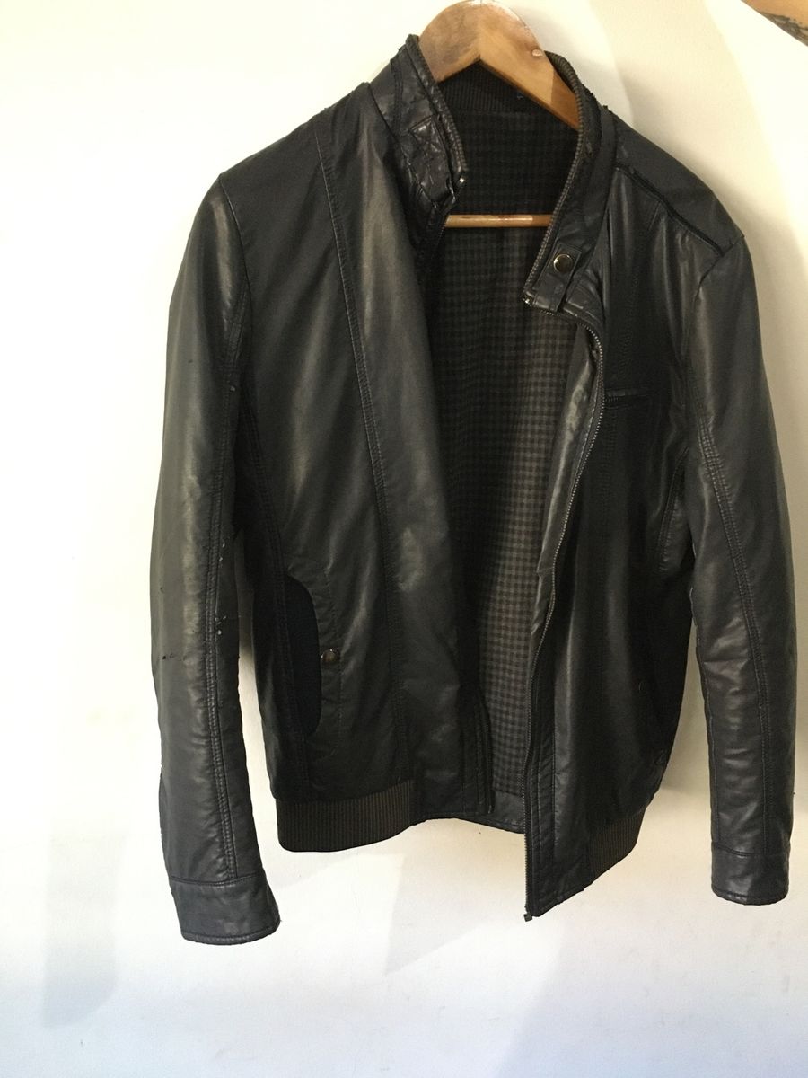 Jaqueta Courino Masculina Preta | Casaco Feminino Cea Usado 85565580 ...