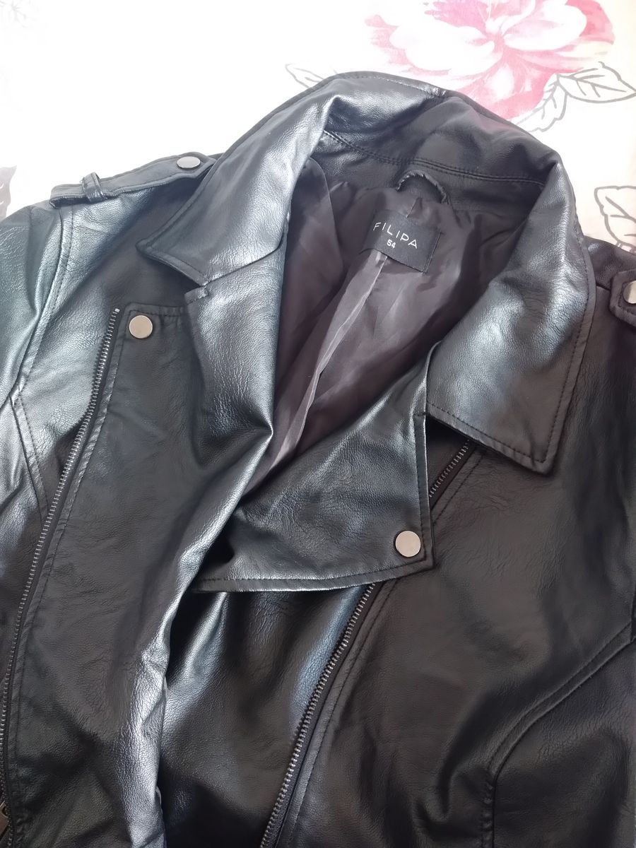 Jaqueta Couro Plus Size | Casaco Feminino Filipa Usado 84796749 | enjoei