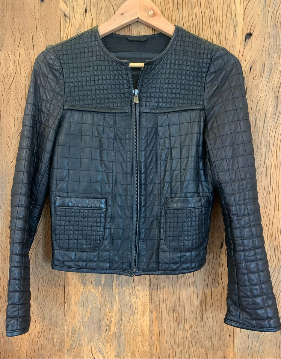 Jaqueta Couro Preta Zara | Casaco Feminino Zara Usado 42489955 | enjoei