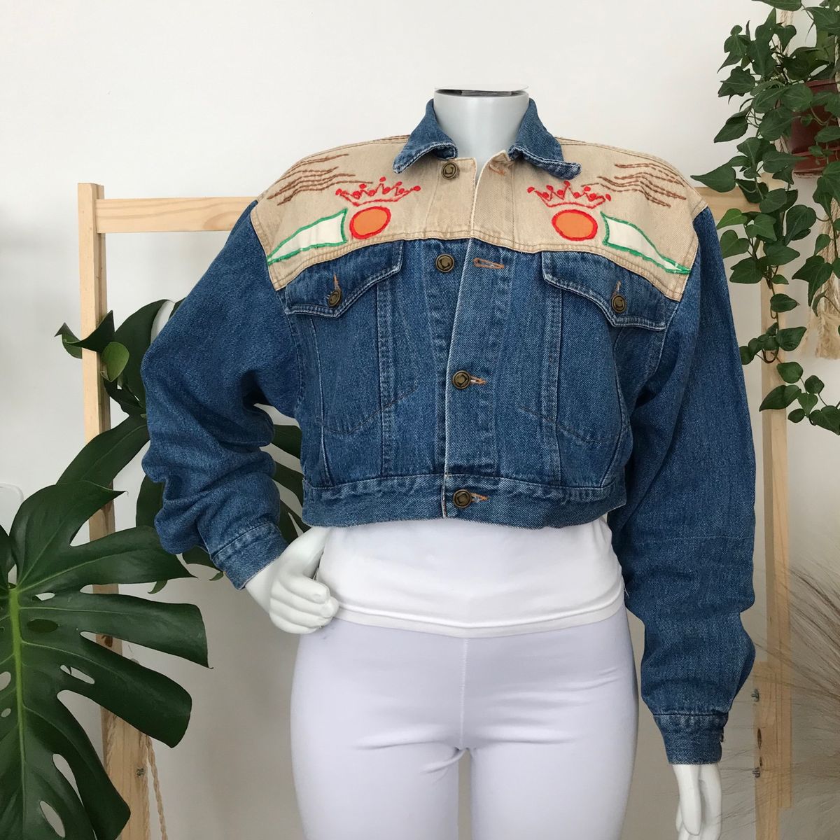 Jaqueta Jeans Cropped Anos 80 Vintage | Casaco Feminino Leila Costa ...