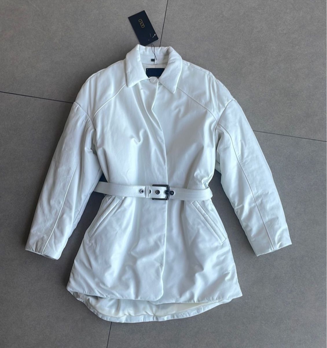 Jaqueta/parca 100% Couro Legítimo com Cinto e Etiqueta (nunca Usada ...