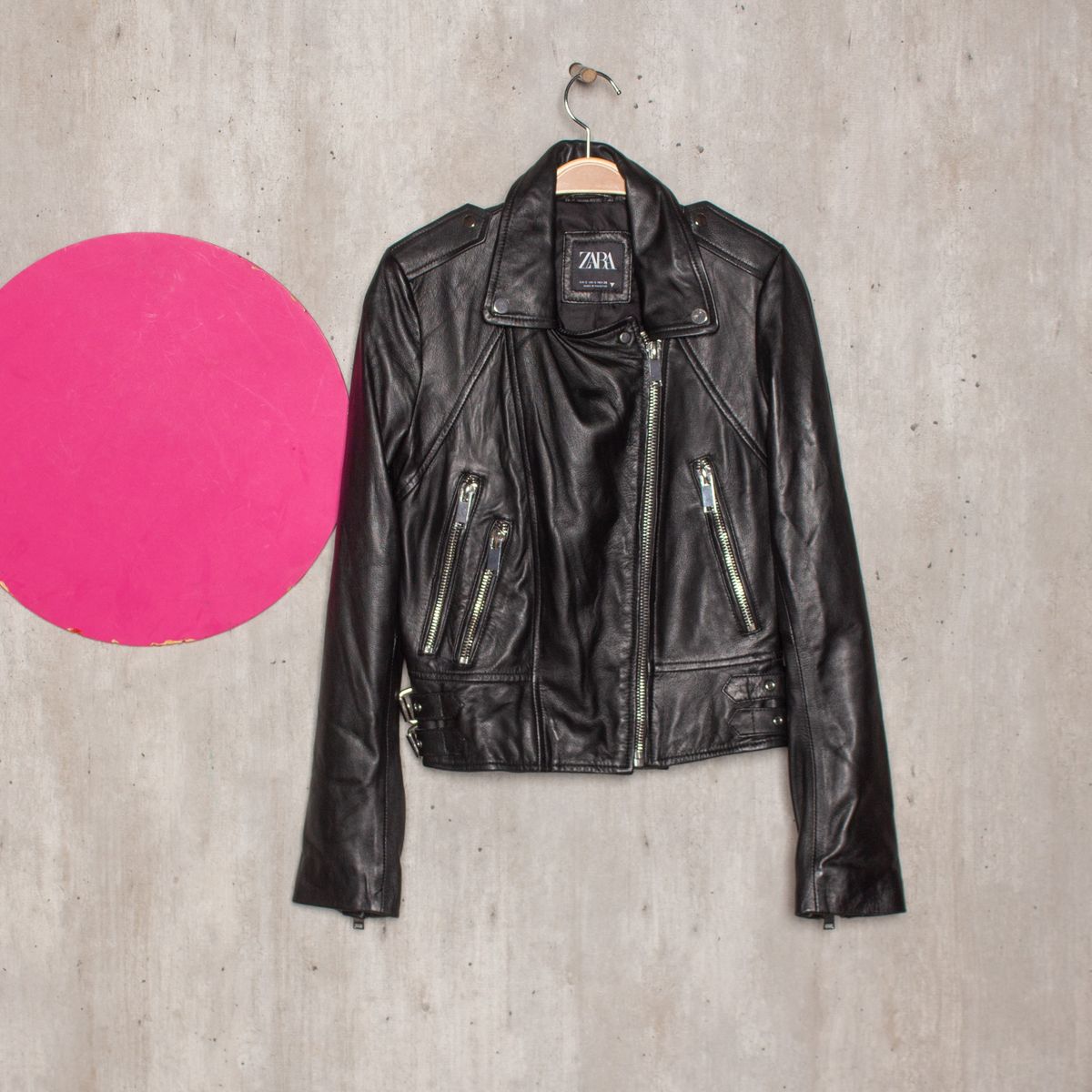 Jaqueta Preta Courino Zara | Casaco Feminino Zara Usado 84842282 | enjoei