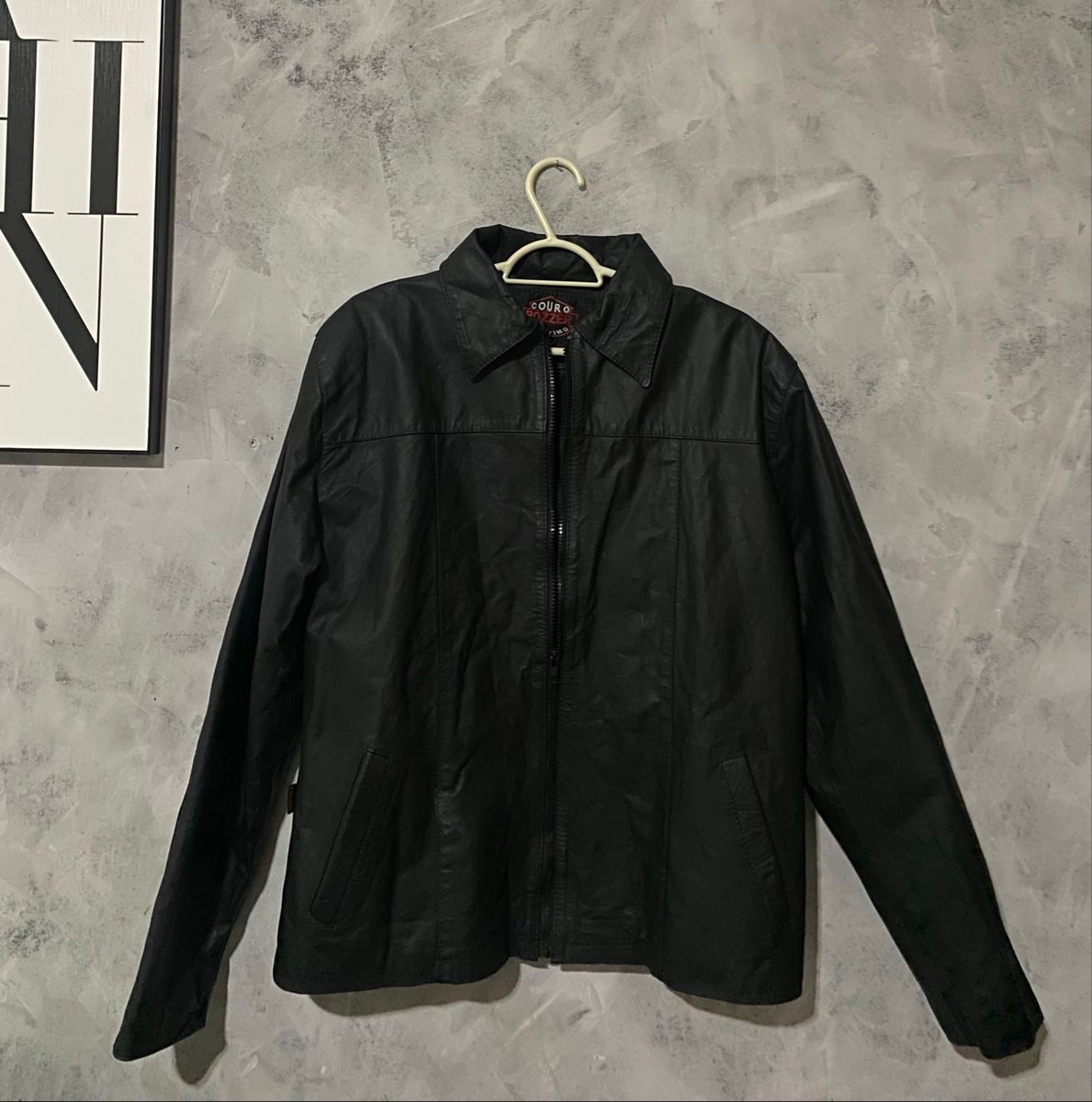 Jaqueta Preta de Couro Legitimo | Casaco Feminino Pozzer Usado 84487915 ...