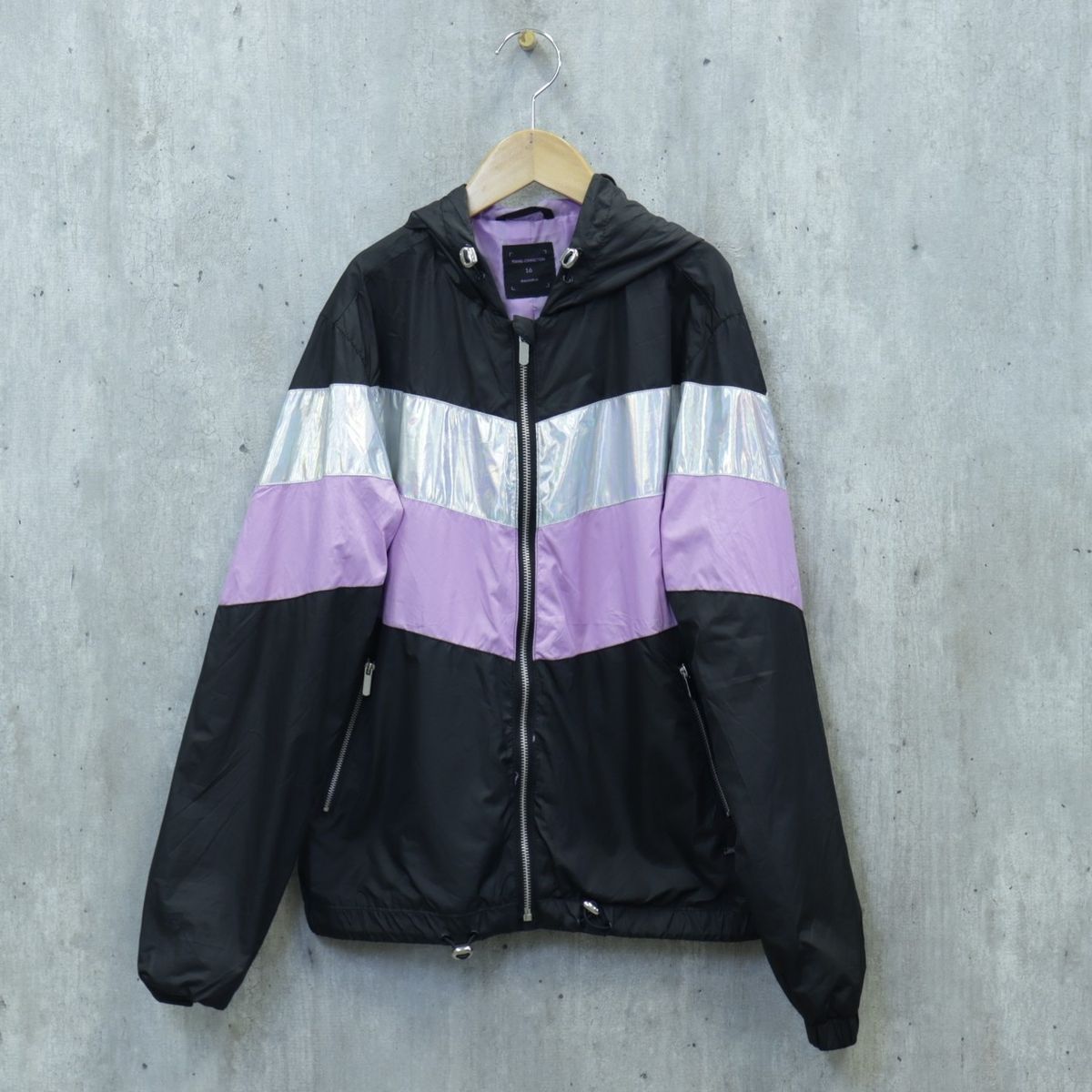 Jaqueta Preta Nylon Manga Longa Rachuelo | Roupa Infantil para Menina ...