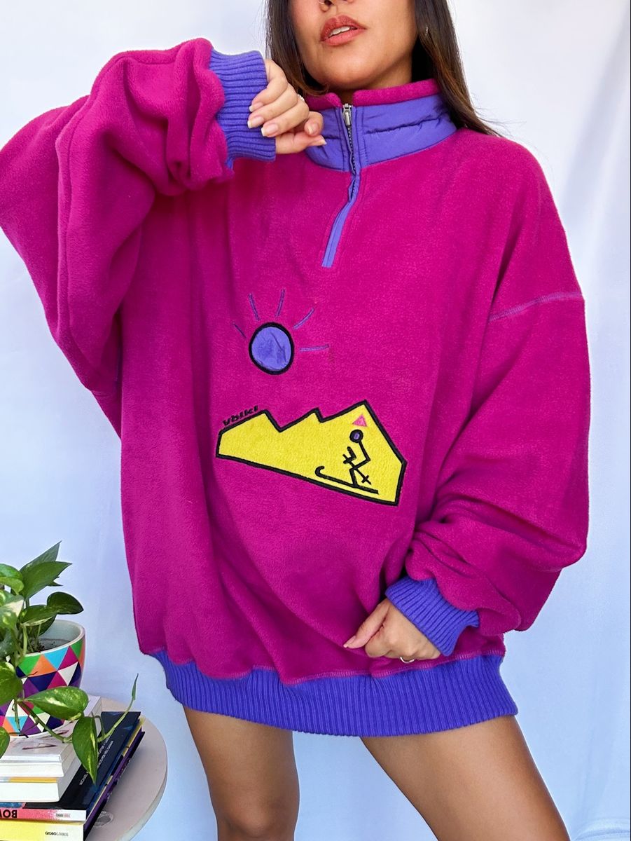 Suéter Vintage Fleece 80s | Casaco Feminino Voiki Usado 84637830 | enjoei
