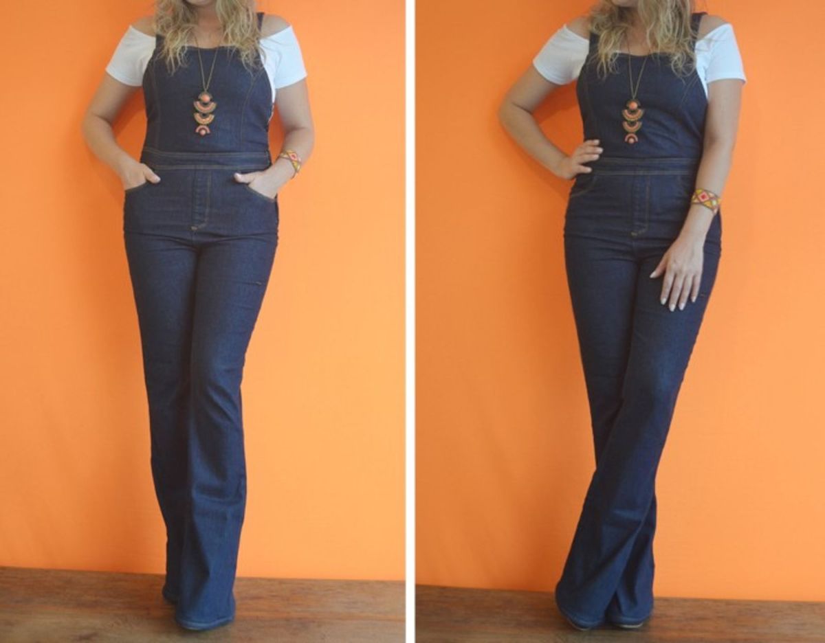 Jardineira Jeans Flare | Calça Feminina Youcom Nunca Usado 31340694 ...