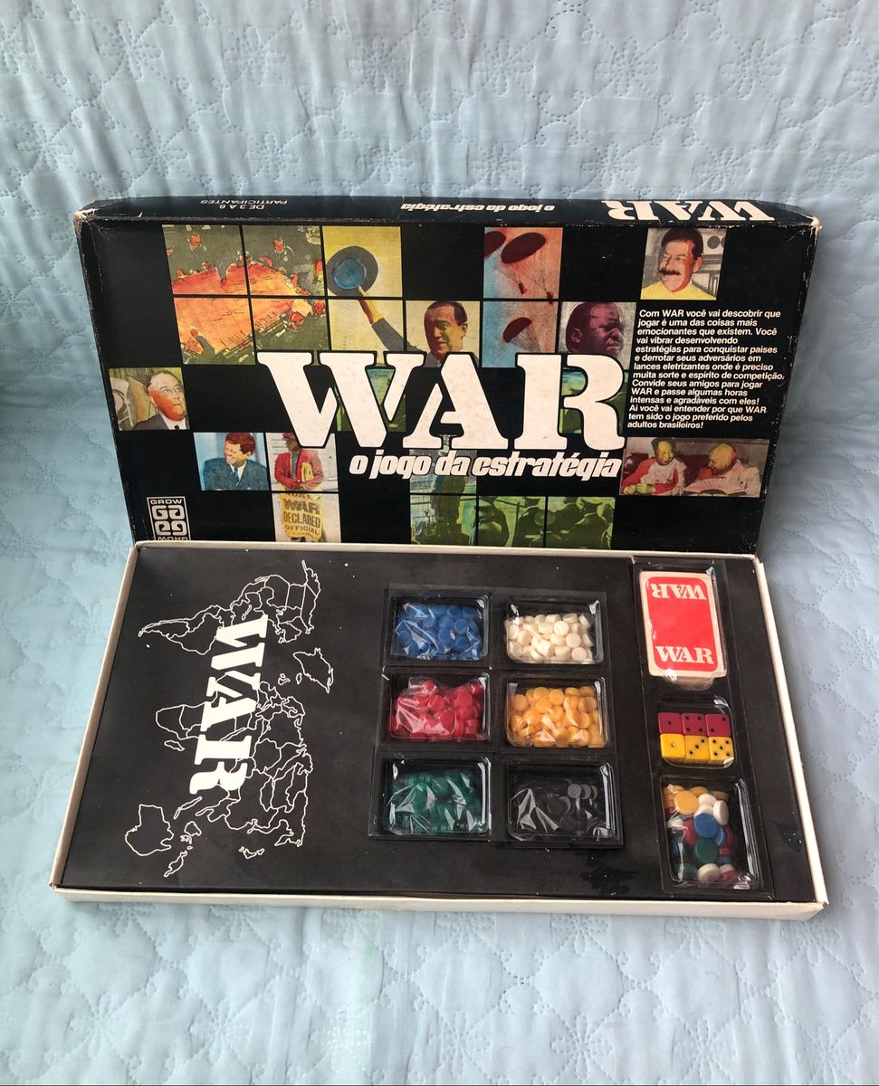 Jogo War Grow Completo Antigo e Raro 1977 | Jogo de Tabuleiro Grow ...