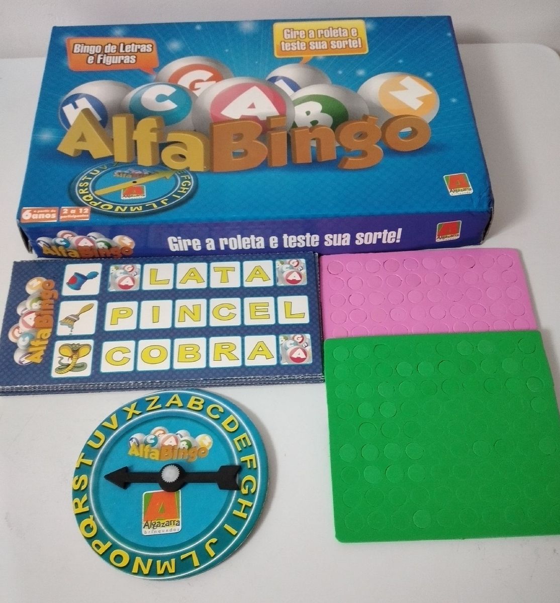 Jogo Alfa Bingo de Letras e Figuras. | Brinquedo Algazama Brinquedos ...