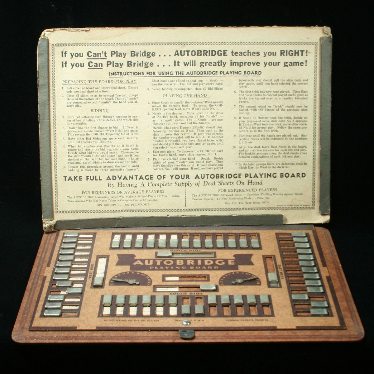 Jogo Autobridge Fabricação Americana da Década de 1940 | Jogo de ...