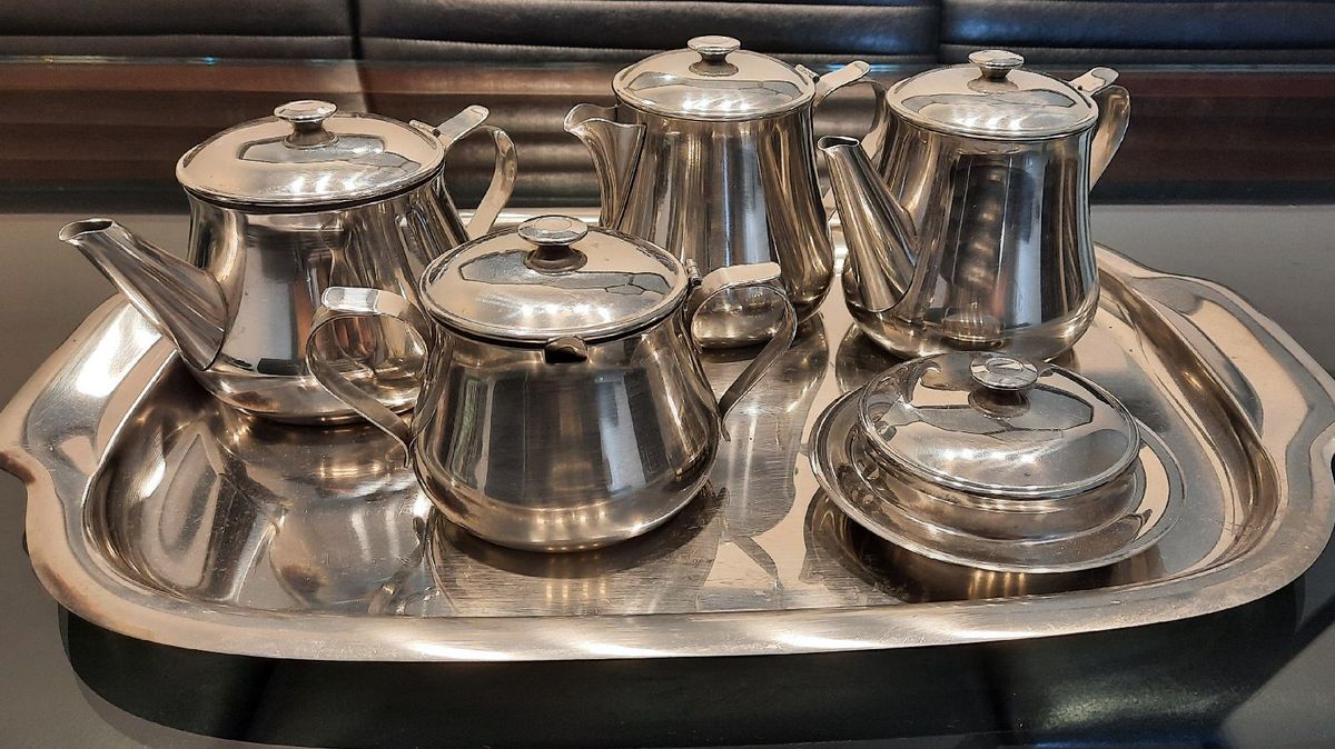 Jogo de Café/chá em Inox 6 Peças | Móvel de Cozinha Meridional Usado ...
